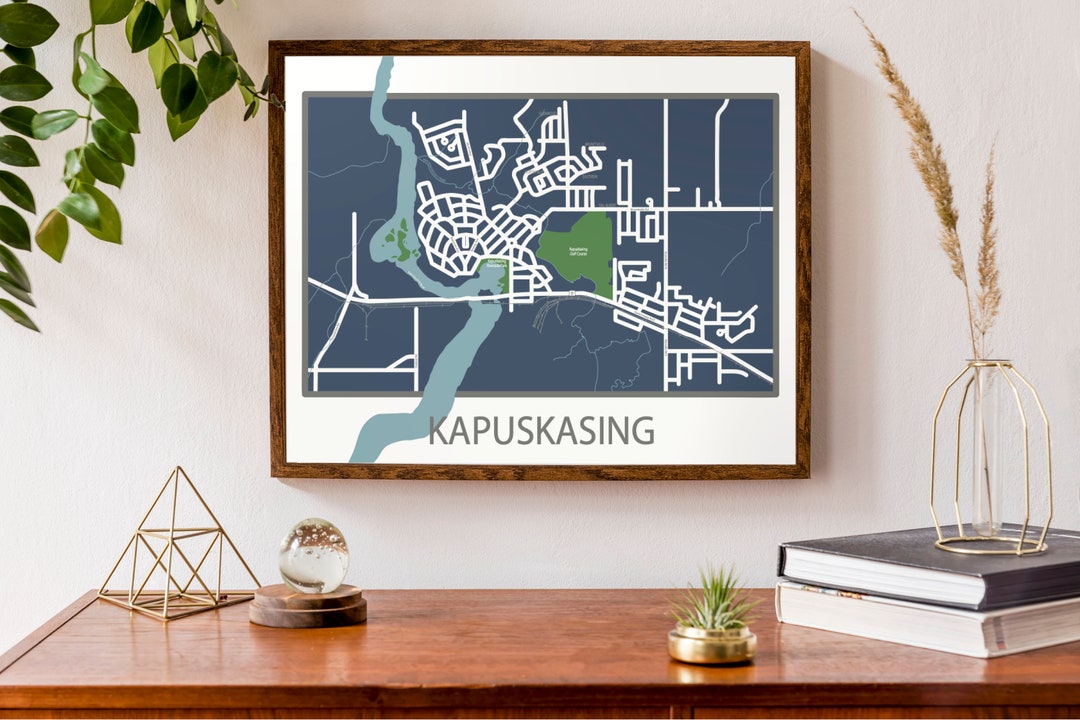 Typographic Map of Kapuskasing, Ontario | Cochrane District | City Map ...