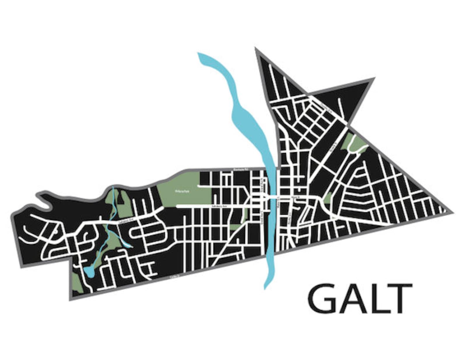 Typographic Map of Hespeler in Cambridge Ontario City Map | Etsy