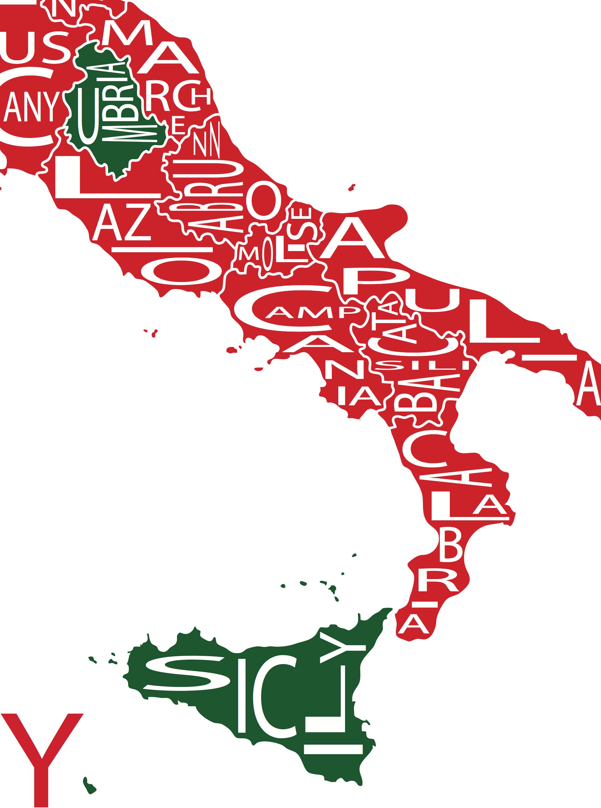 Typographic Map of Italy Italian Republic Map - Etsy Canada