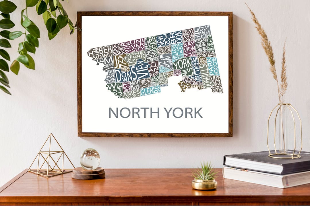 Typographic Map of North York in Toronto | Neighbourhood Map | City Map ...