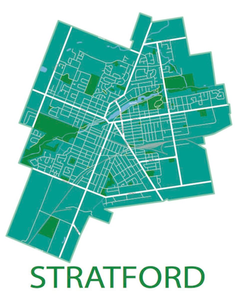 Typographic Map of Stratford Street Level Stratford Map | Etsy