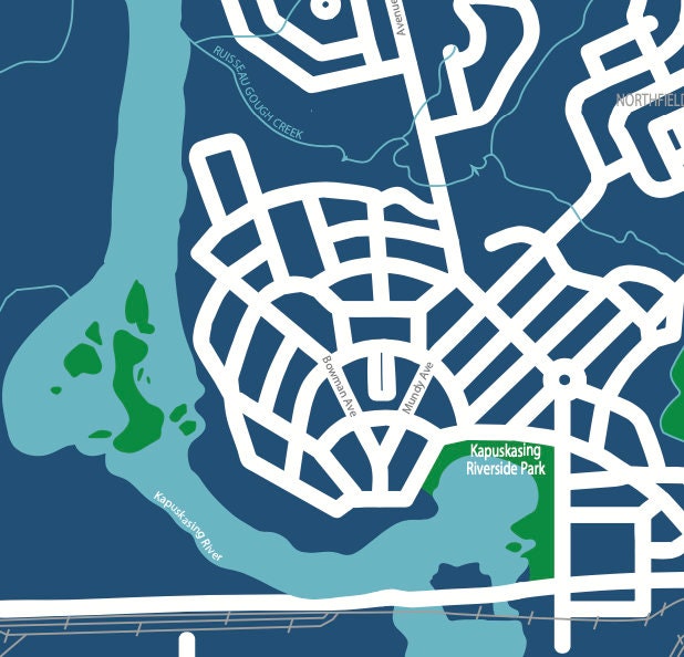 Typographic Map of Kapuskasing Ontario Cochrane District | Etsy