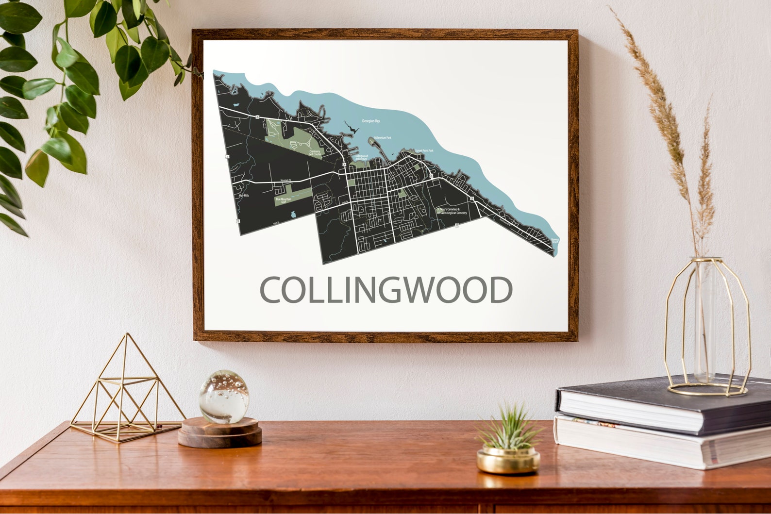 Typographic Map of Collingwood Ontario Map Poster City Map - Etsy