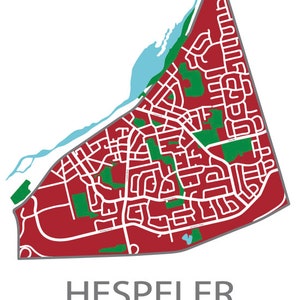 Typographic Map of Hespeler in Cambridge, Ontario | City Map Print ...