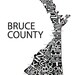 Typographic Map of Bruce County Ontario County Map Print | Etsy