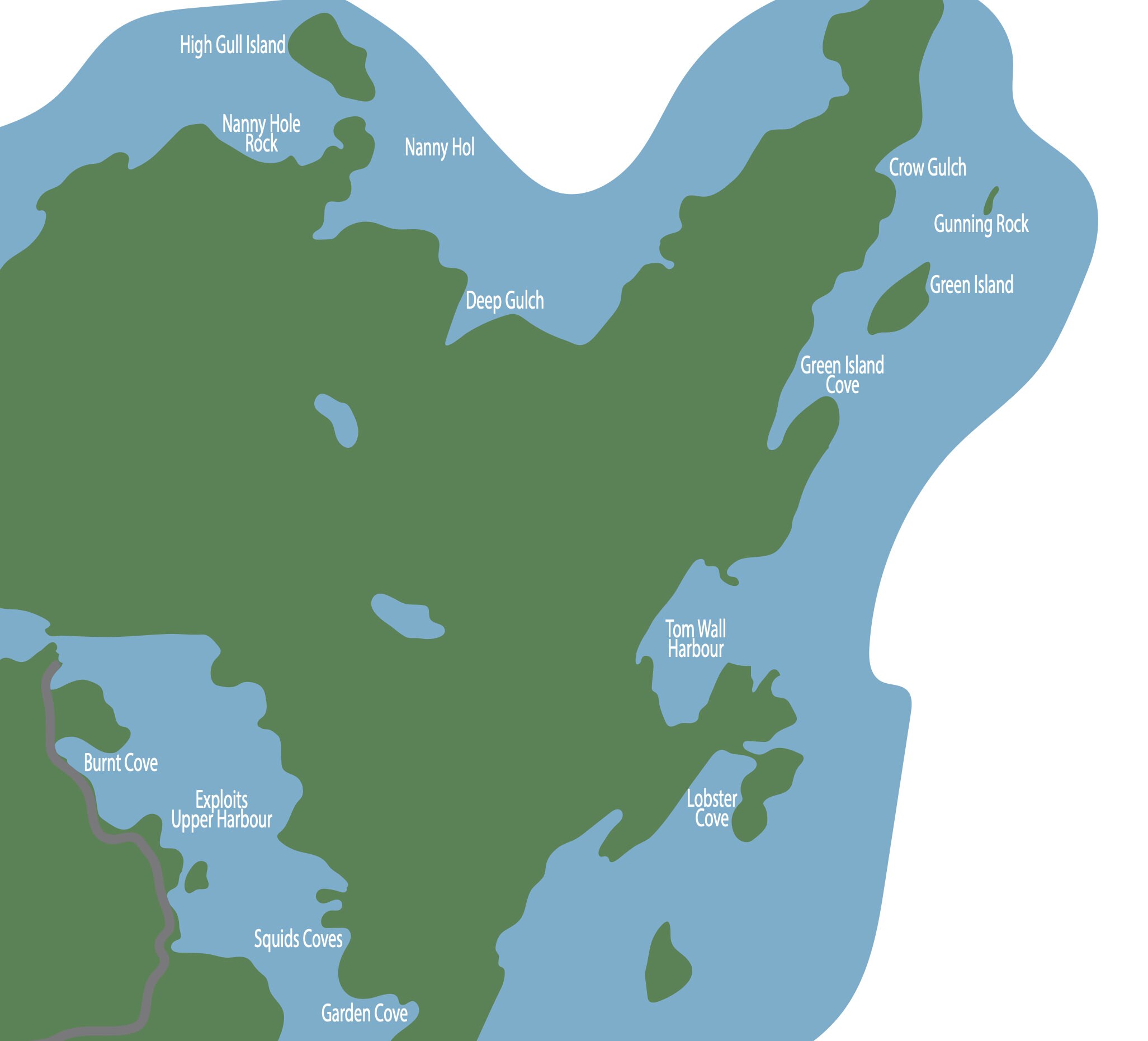 Typographic Map of Exploits Island, Newfoundland | Atlantic Ocean ...