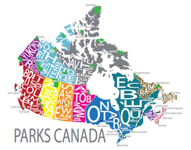Typographic Map of Provincial Parks in Ontario | Ontario Parks Map ...