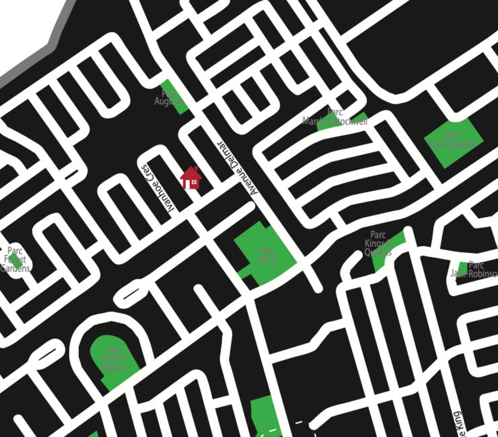 Typographic Map of the Pointe-claire Neighbourhood in Montreal, Ontario ...