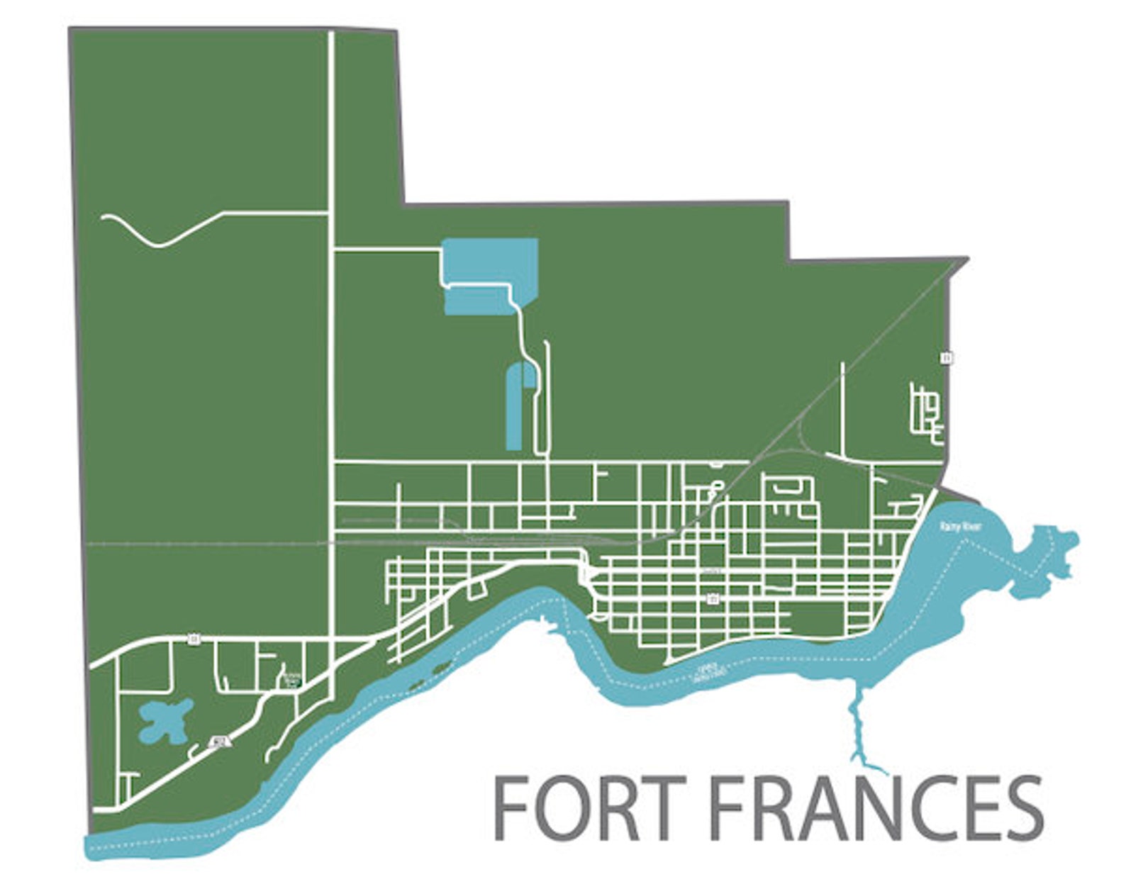 Typographic Map of Fort Frances Ontario Rainy River - Etsy