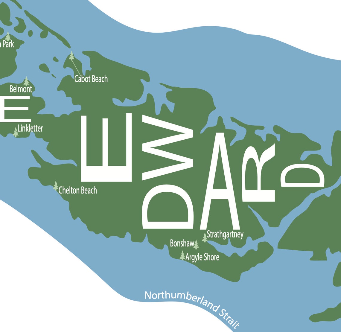 Typographic Map of Provincial Parks in PEI | Prince Edward Island Parks ...