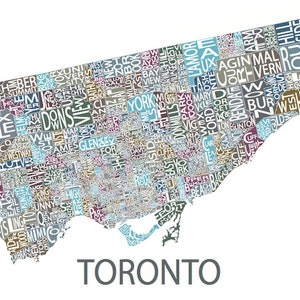 Typographic Map of Cabbagetown, Toronto, Ontario, Canada ...