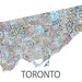 Typographic Map of Cabbagetown, Toronto, Ontario, Canada Neighbourhood ...