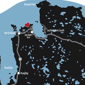 Typographic Map of Fogo Island, Newfoundland | Atlantic Ocean ...