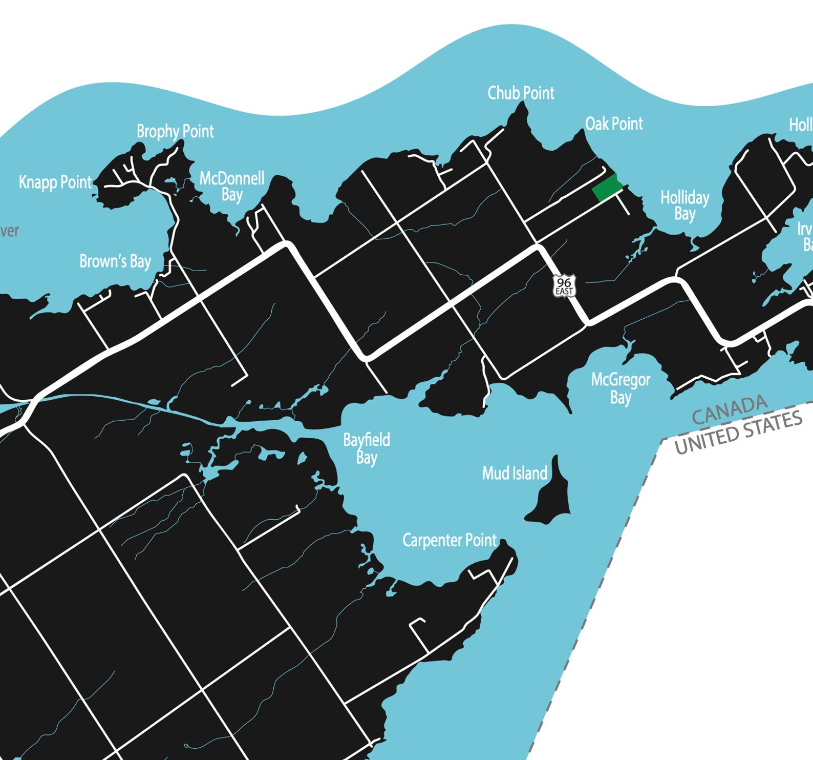 Typographic Map of Wolfe Island Ontario Canada Thousand | Etsy