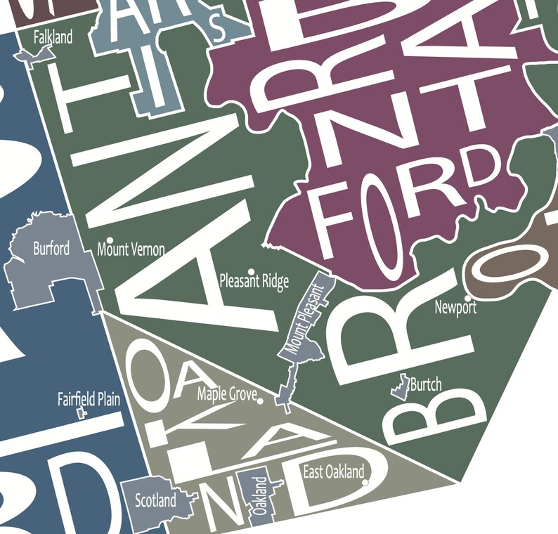 Typographic Map of Brant County County Map Print Ontario - Etsy