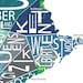 Typographic Map of Parks in New Brunswick | New Brunswick Parks Map ...