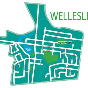 Typographic Map of Wellesley | Ontario Map Art | City Map Print ...