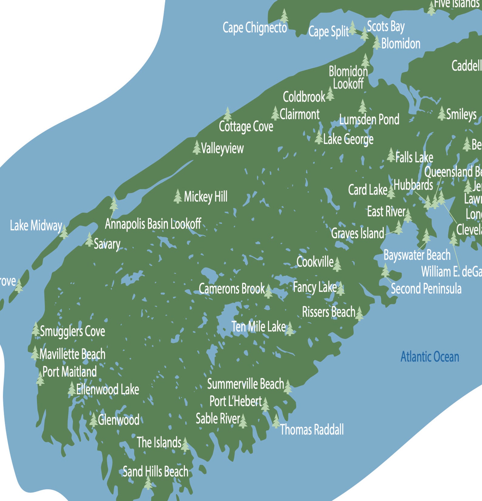 Typographic Map of Provincial Parks in Nova Scotia | Nova Scotia Parks ...