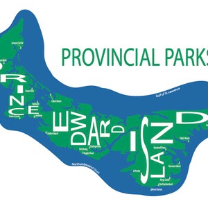 Typographic Map of Provincial Parks in PEI | Prince Edward Island Parks ...