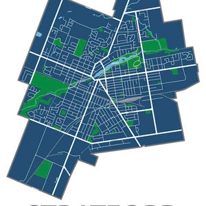 Typographic Map of Perth County, Ontario | County Map Print | Canadian ...