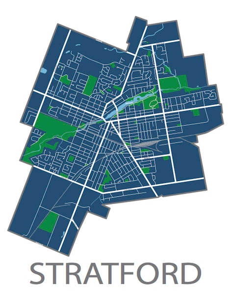 Typographic Map of Perth County Ontario County Map Print | Etsy Canada