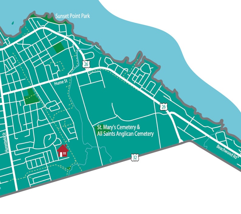 Typographic Map of Collingwood Ontario Map Poster City Map - Etsy Canada