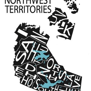 Typographic Map of the Northwest Territories, Canada | Territorial Map ...