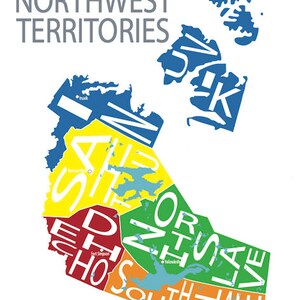 Typographic Map of the Northwest Territories, Canada | Territorial Map ...