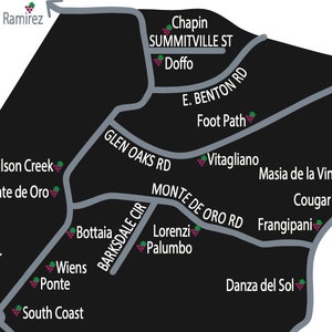 Typographic Map of Temecula Valley, California With Wineries | Wineries ...