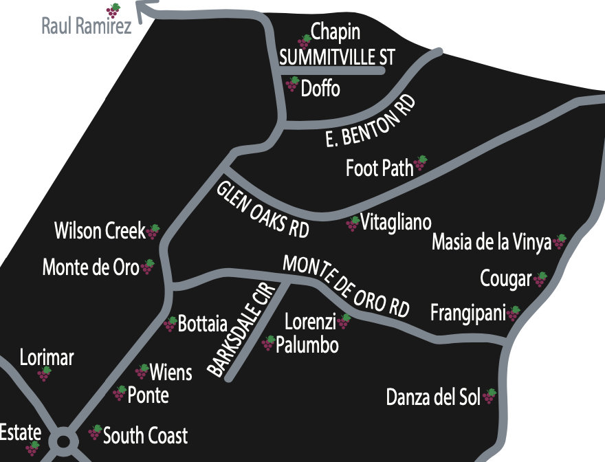 Typographic Map of Temecula Valley, California With Wineries | Wineries ...