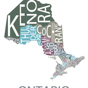 Typographic Map of St. Joseph Island, Ontario, Canada | Ontario Island ...