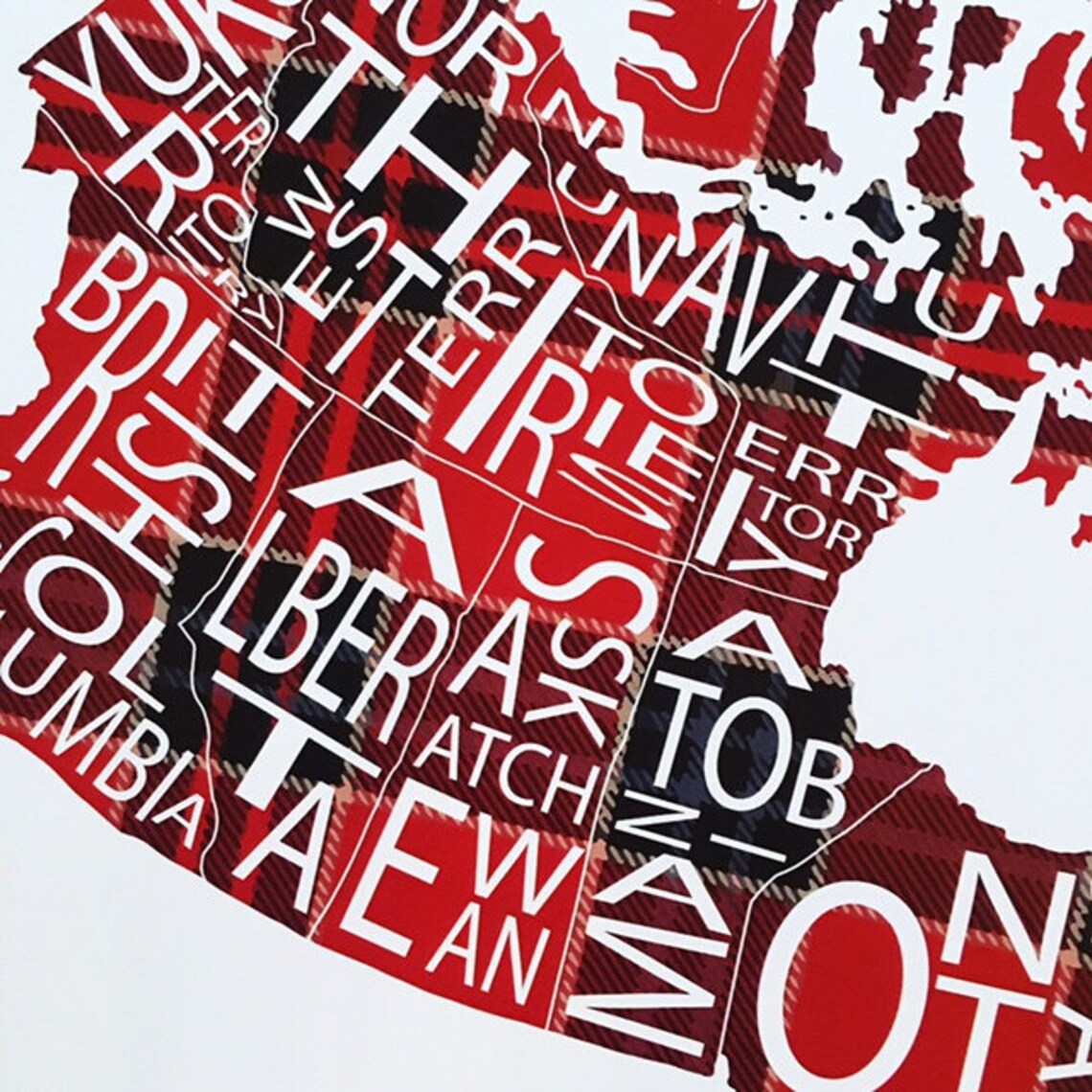 Typographic Map of Canada Country Map Print Canadian Map - Etsy