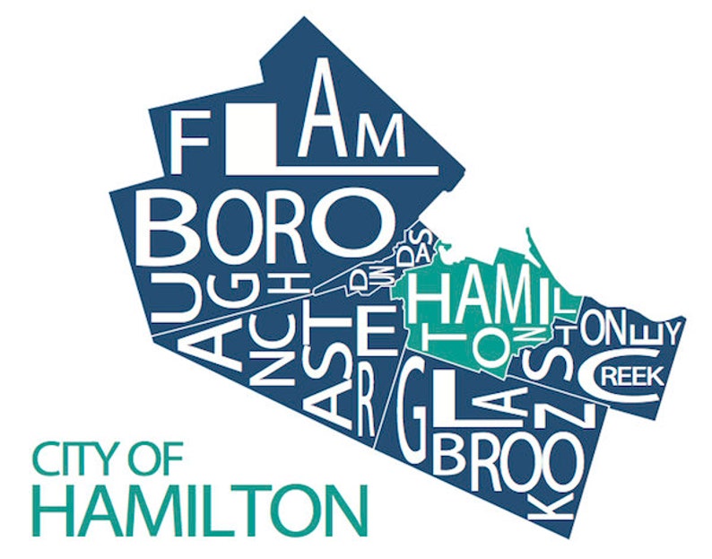 Typographic Map of Dundas Ontario Neighbourhood Map | Etsy Canada