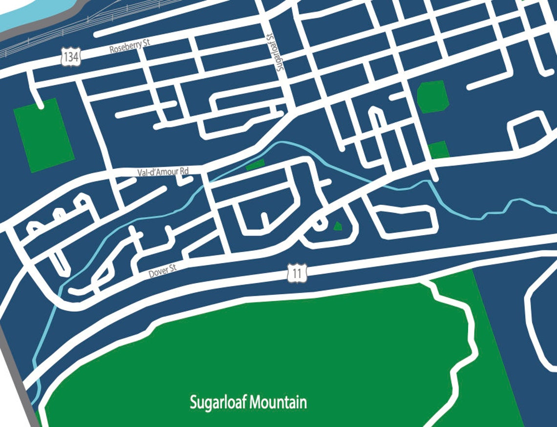 Typographic Map of Campbellton New Brunswick Canada Map - Etsy