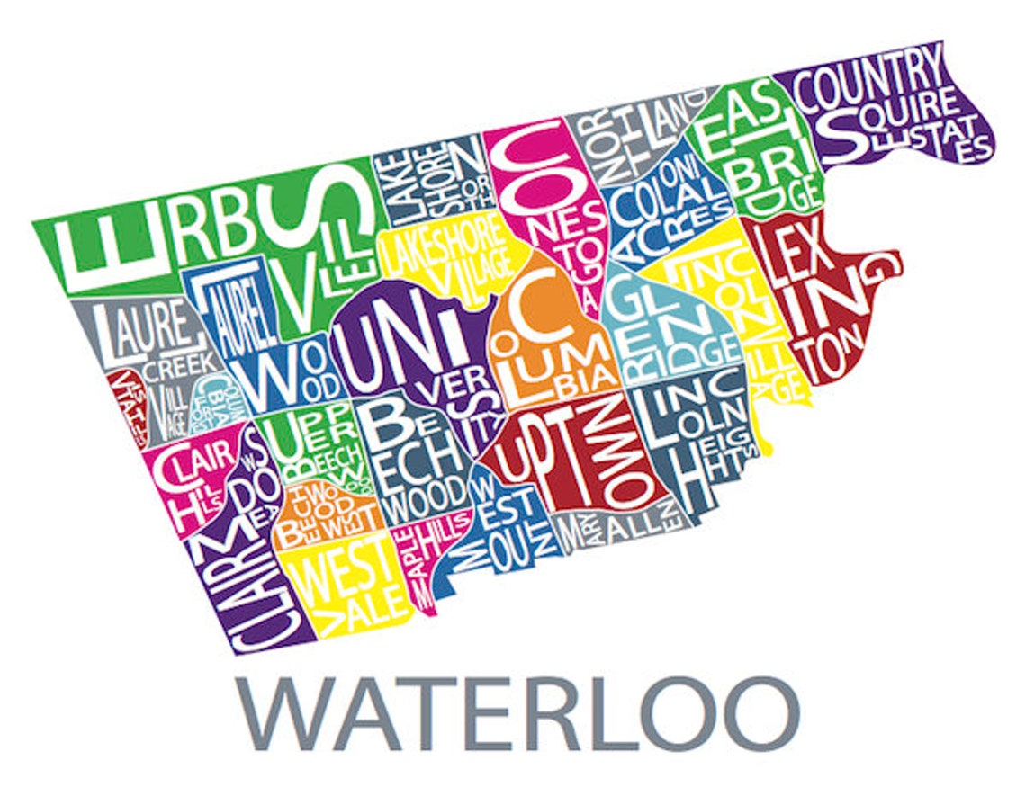 Typographic Map of the Westmount Neighbourhood in - Etsy