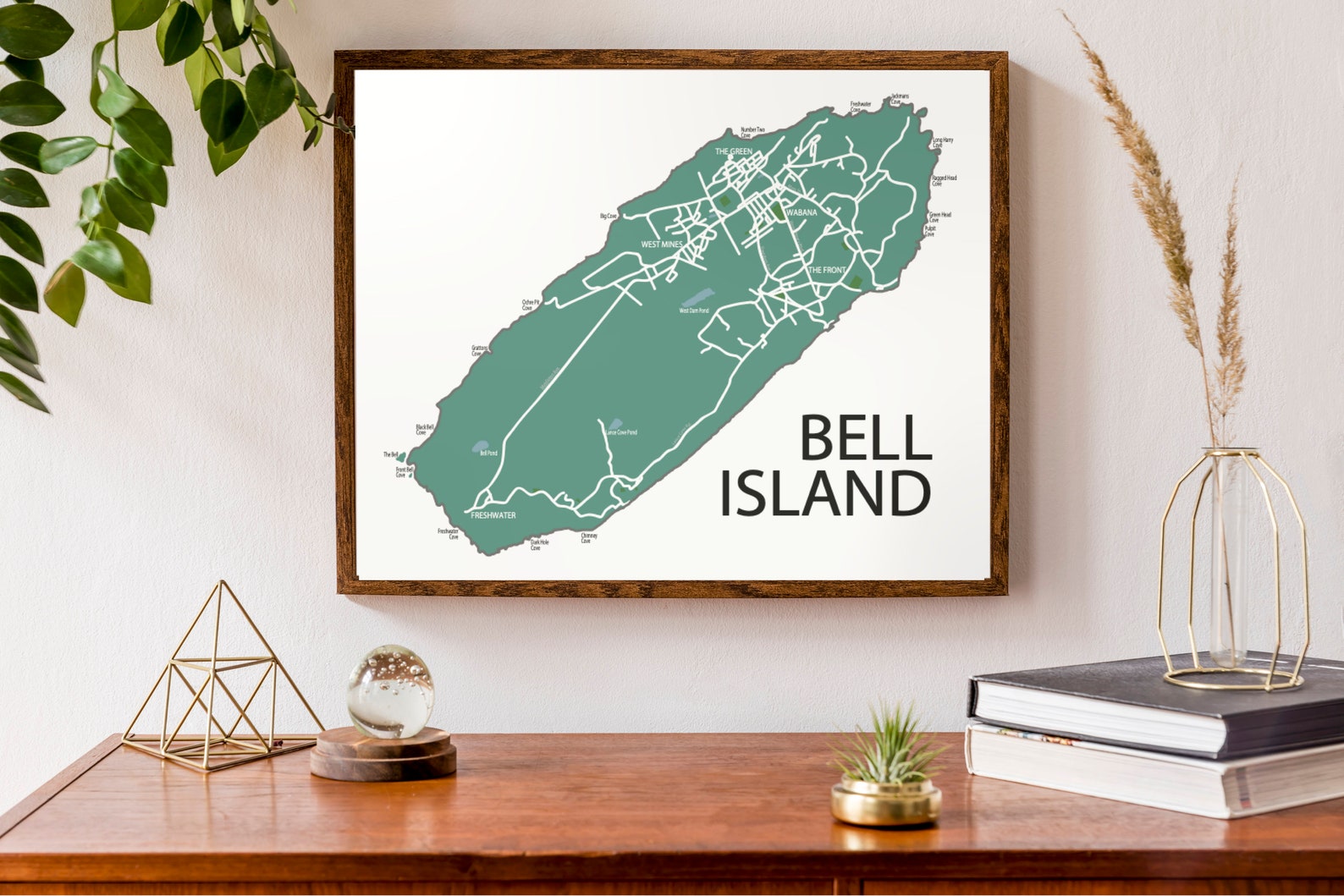 Typographic Map of Bell Island, Newfoundland | Avalon Peninsula ...