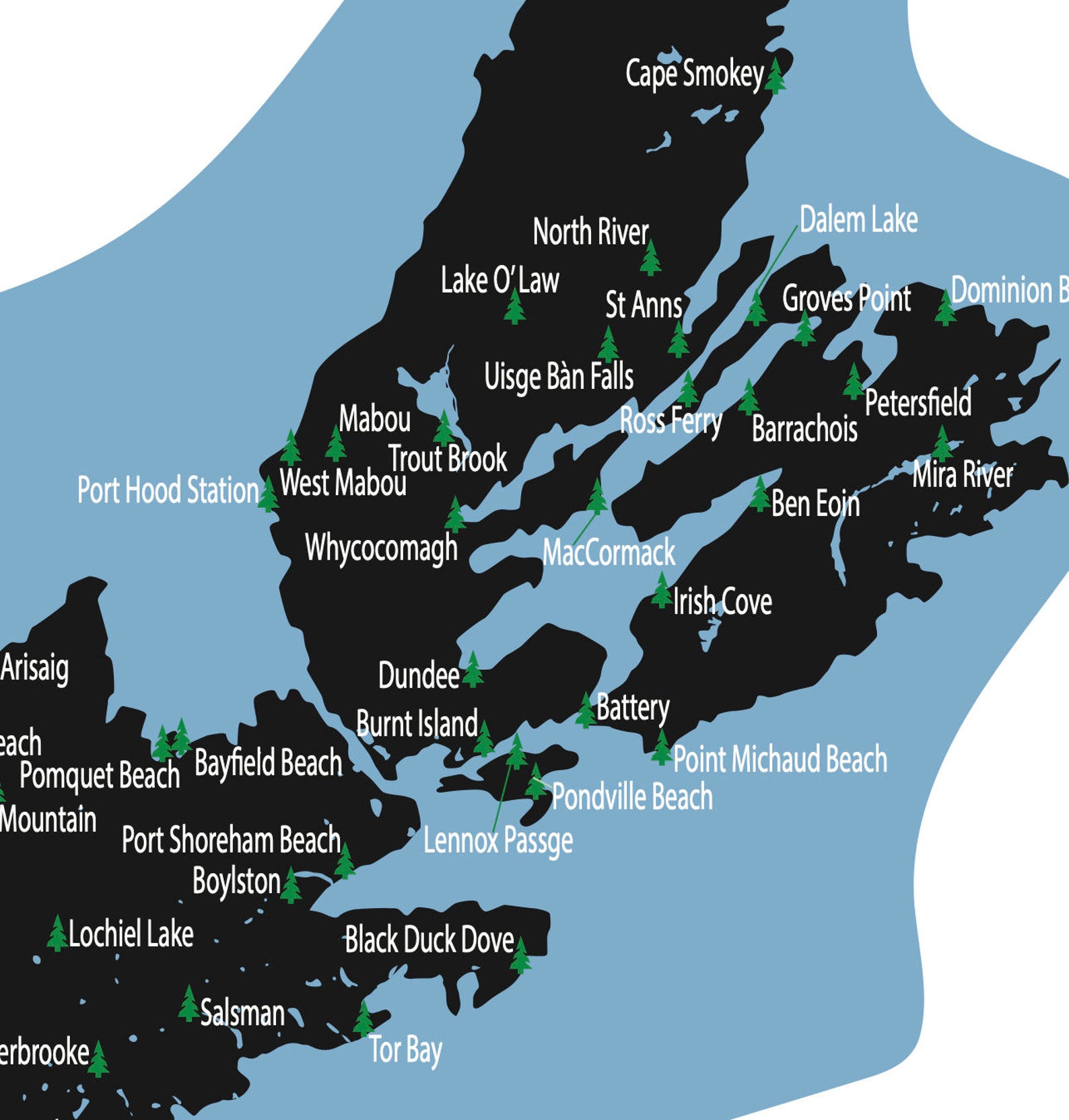 Typographic Map of Provincial Parks in Nova Scotia | Nova Scotia Parks ...