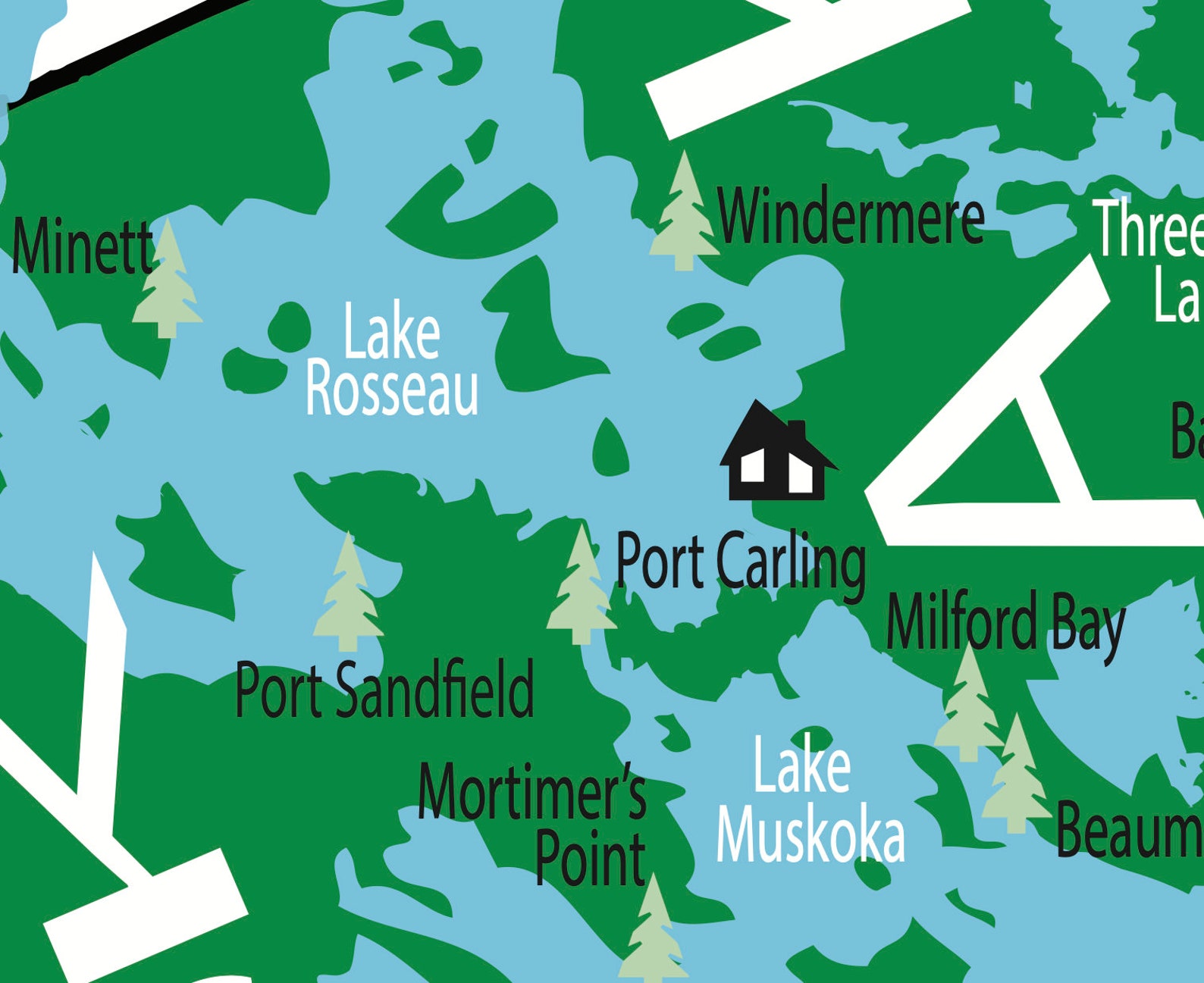 Township of Muskoka Lakes Map Seguin Lake Joseph Lake | Etsy Canada
