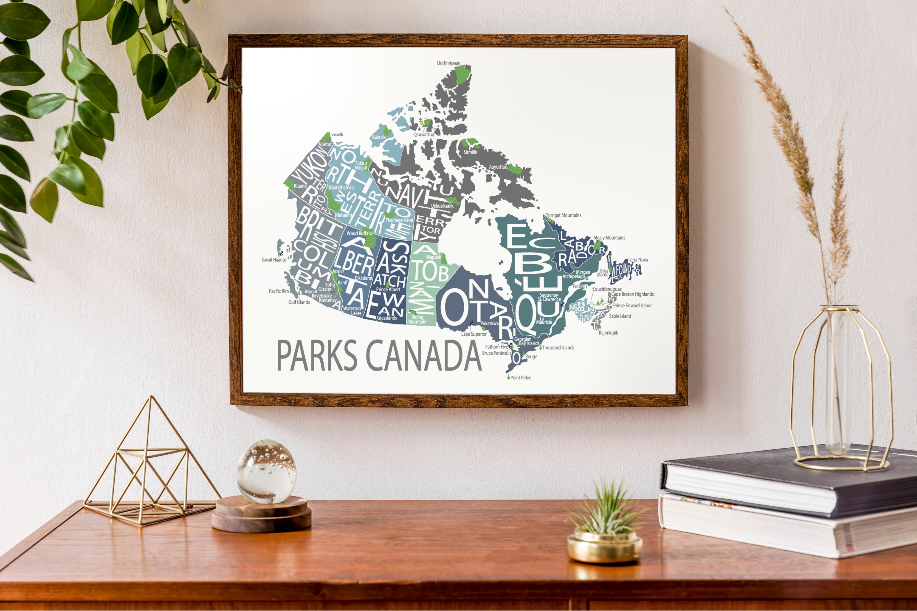 Typographic Map of National Parks of Canada National Parks - Etsy Canada