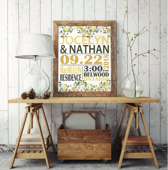 Wedding Announcement Sign Custom Wedding Poster Perfect - Etsy Singapore