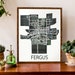 Typographic Map of Fergus Ontario City Map Print Canadian - Etsy