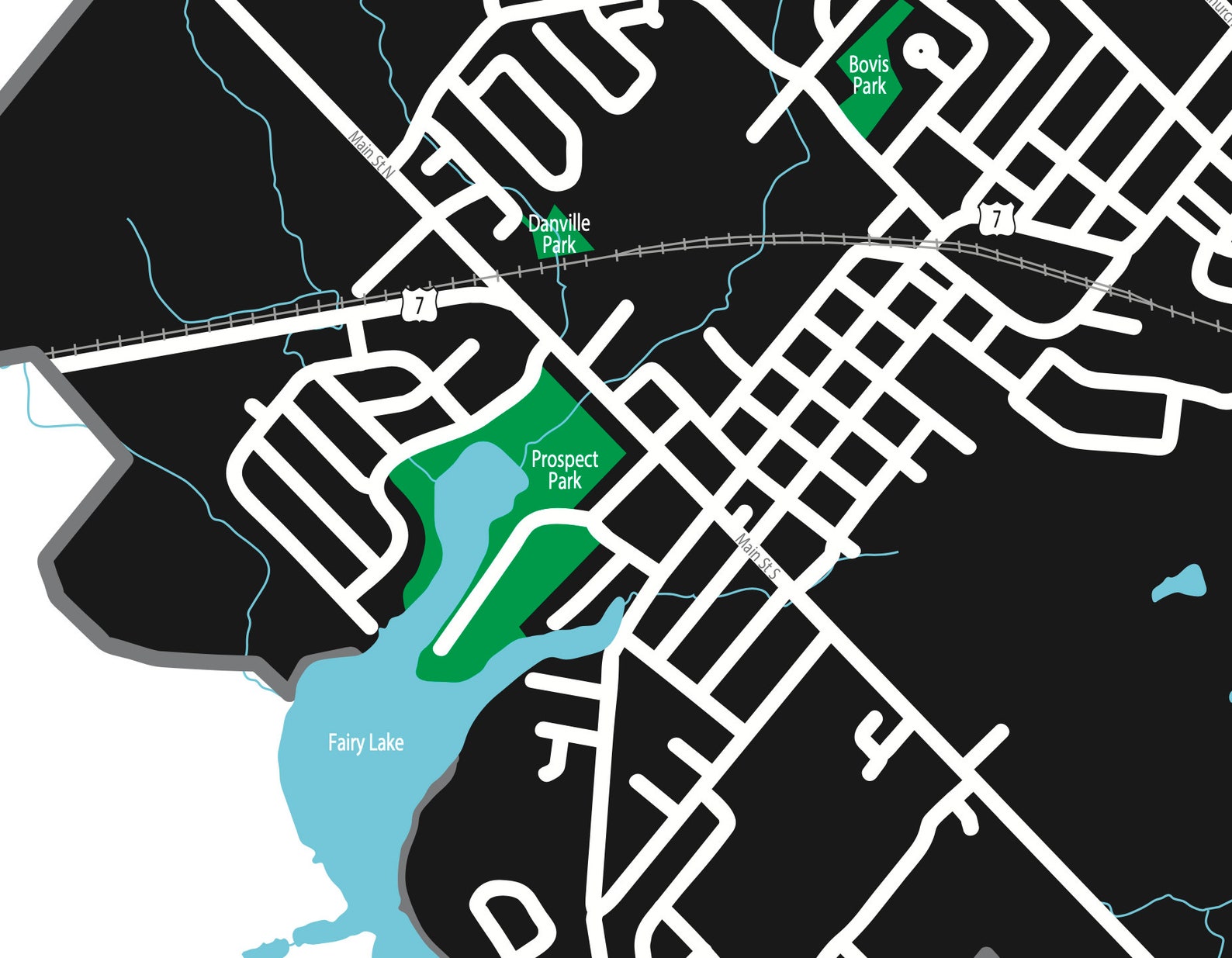 Typographic Map of Acton, Ontario | Halton Region | Halton Hills | City ...