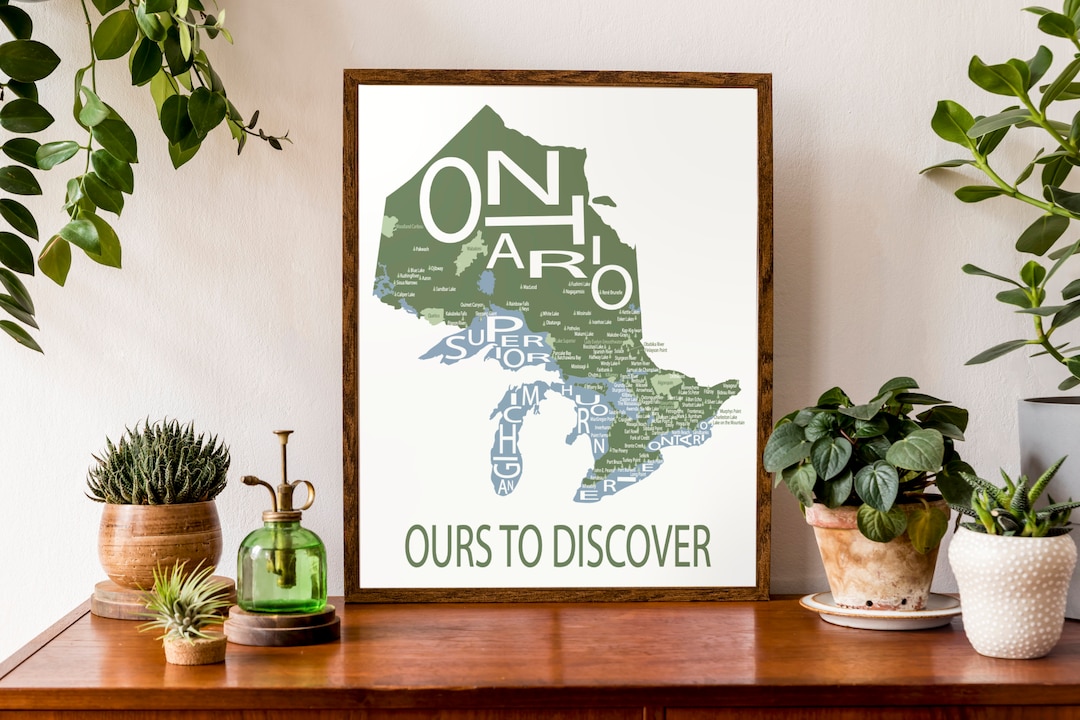 Typographic Map of Provincial Parks in Ontario | Ontario Parks Map ...