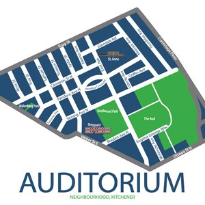 Typographic Map of the Auditorium Neighbourhood of Kitchener, Ontario ...