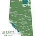 Typographic Map of Parks in Alberta | Alberta Parks Map | Camping Map ...
