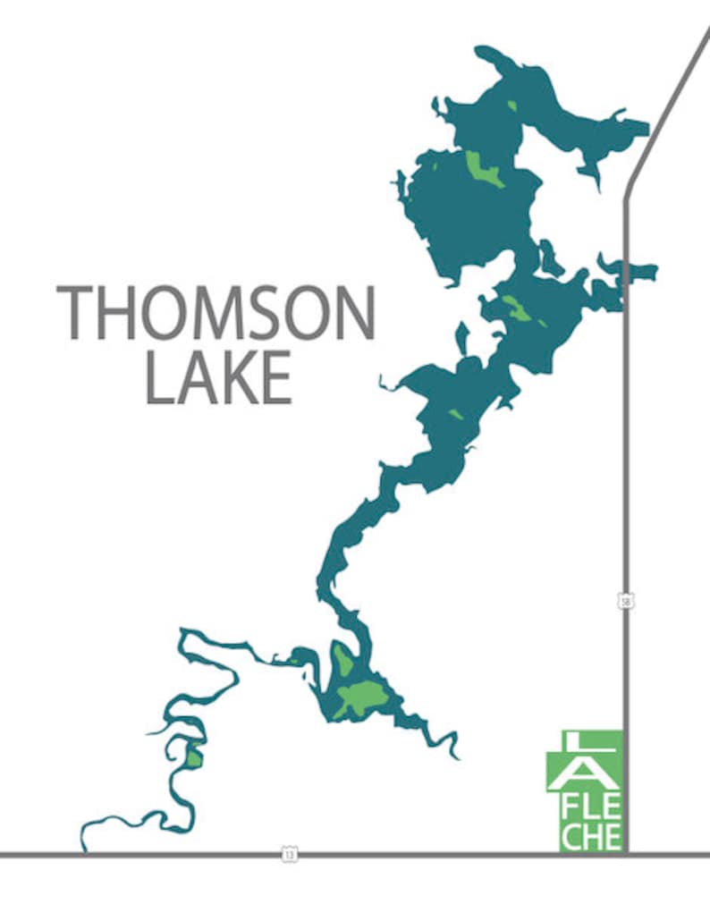 Typographic Map of Thomson Lake Saskatchewan Lafleche - Etsy