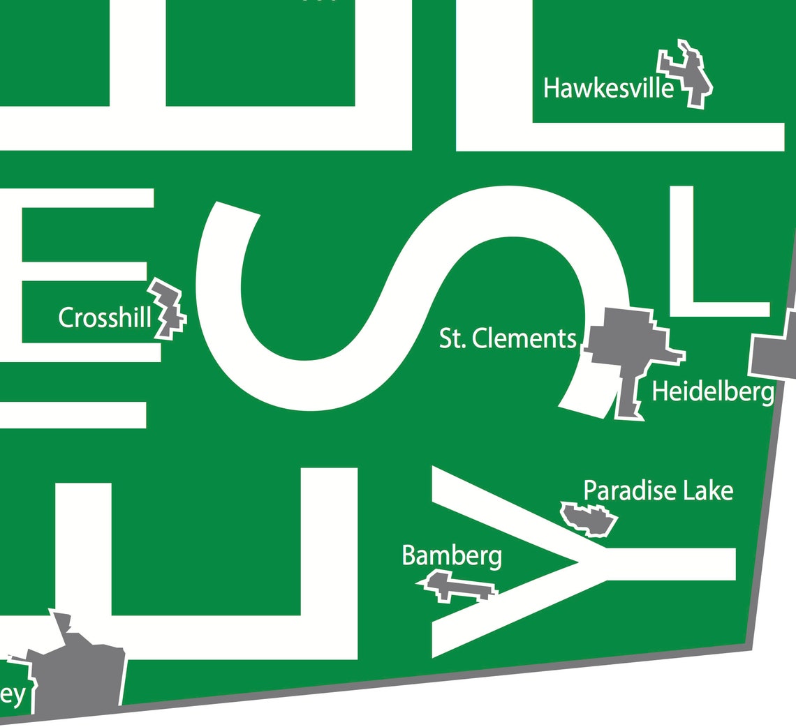 Typographic Map of Wellesley Township, Region of Waterloo, Ontario ...
