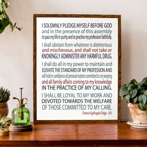Modern Florence Nightingale Pledge | Perfect Gift for Nurses | Front ...