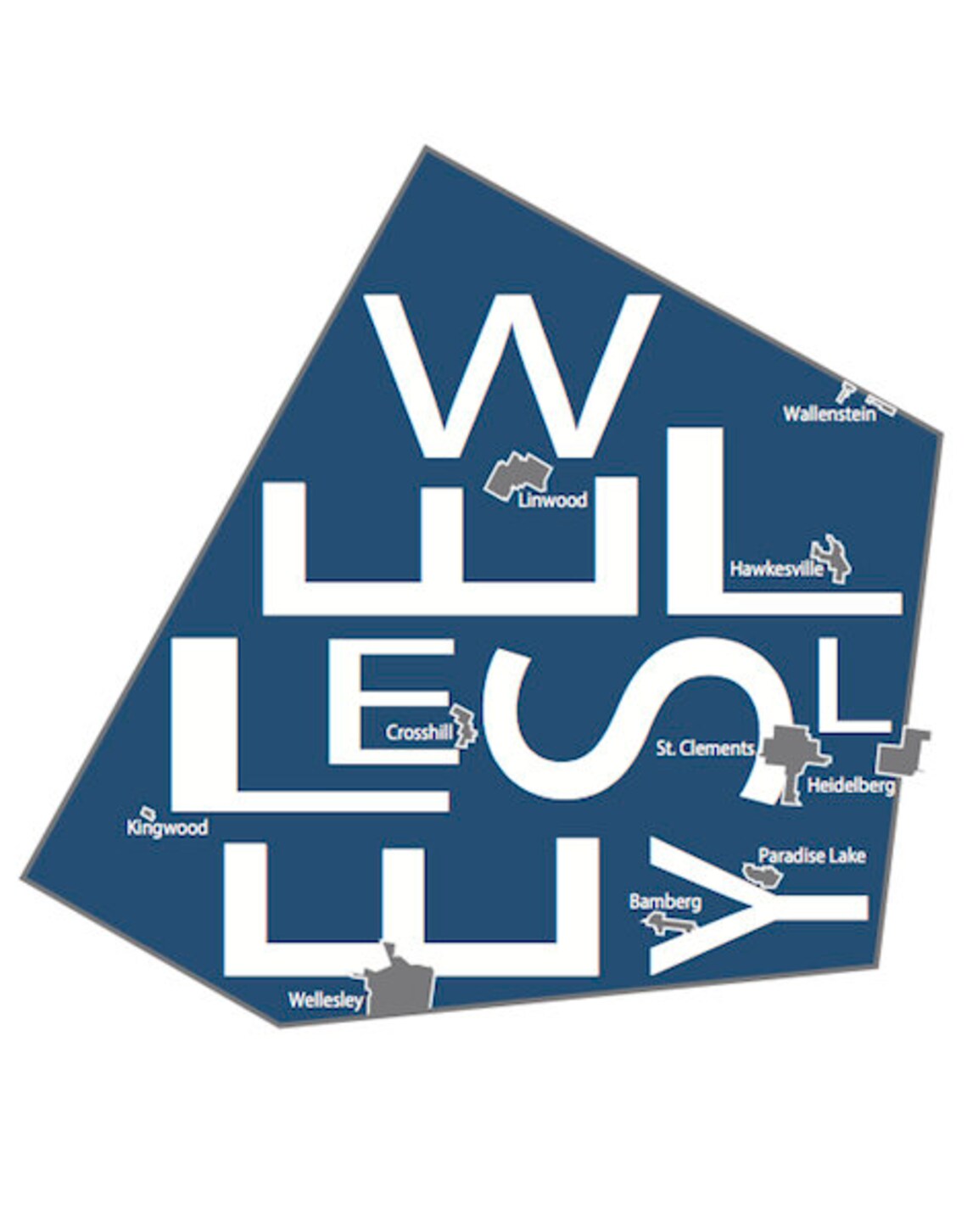 Typographic Map of Wellesley Township, Region of Waterloo, Ontario ...