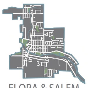 Typographic Map of Elora and Salem, Ontario | Wellington County | City ...